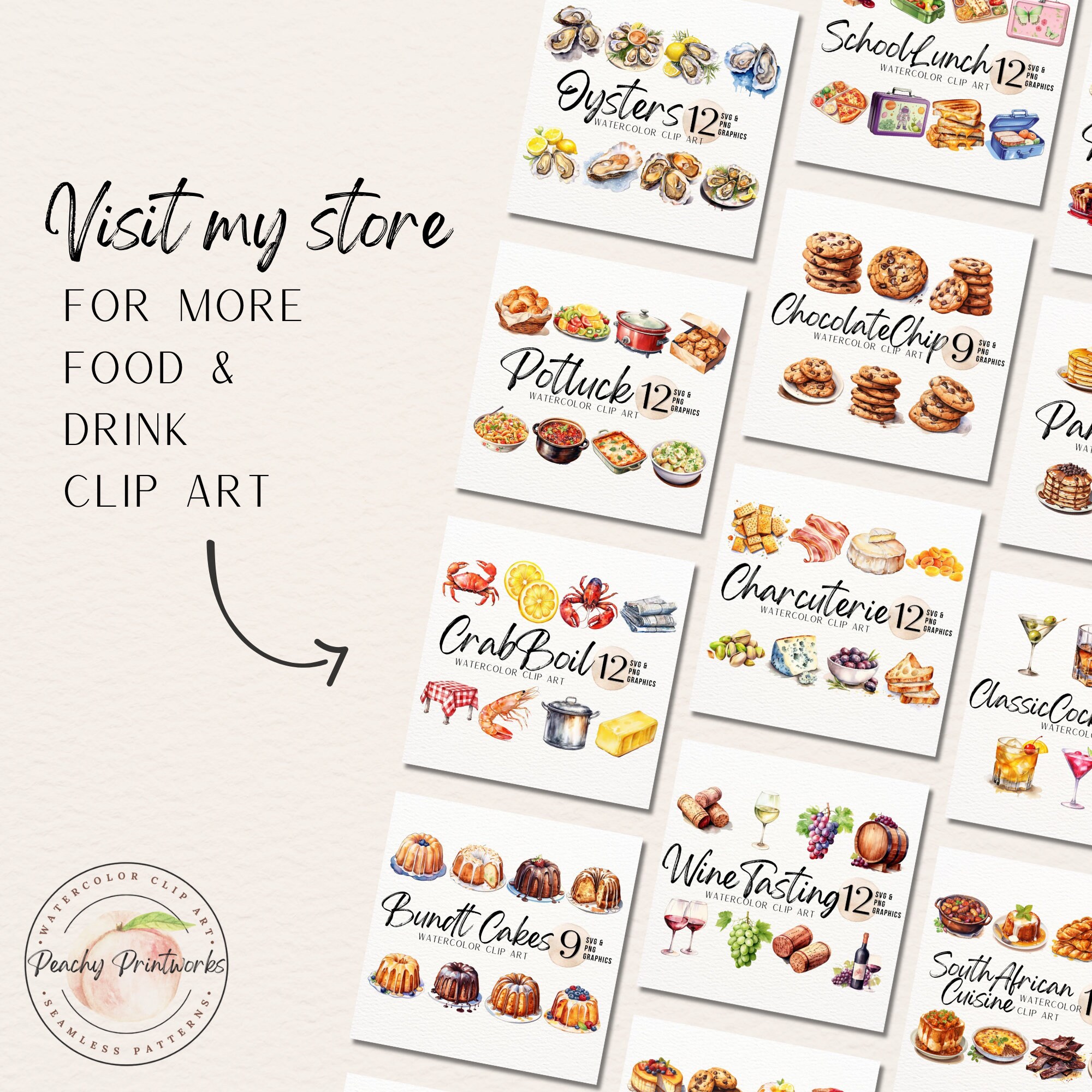 School Lunch Watercolor Clipart Bundle | Lunchbox PNG | Burrito Lunch ...