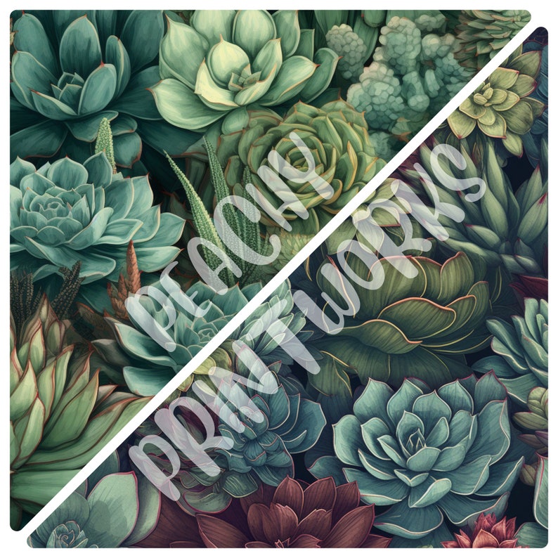 SUCCULENTS : Printable Pattern Seamless Design Background - Etsy