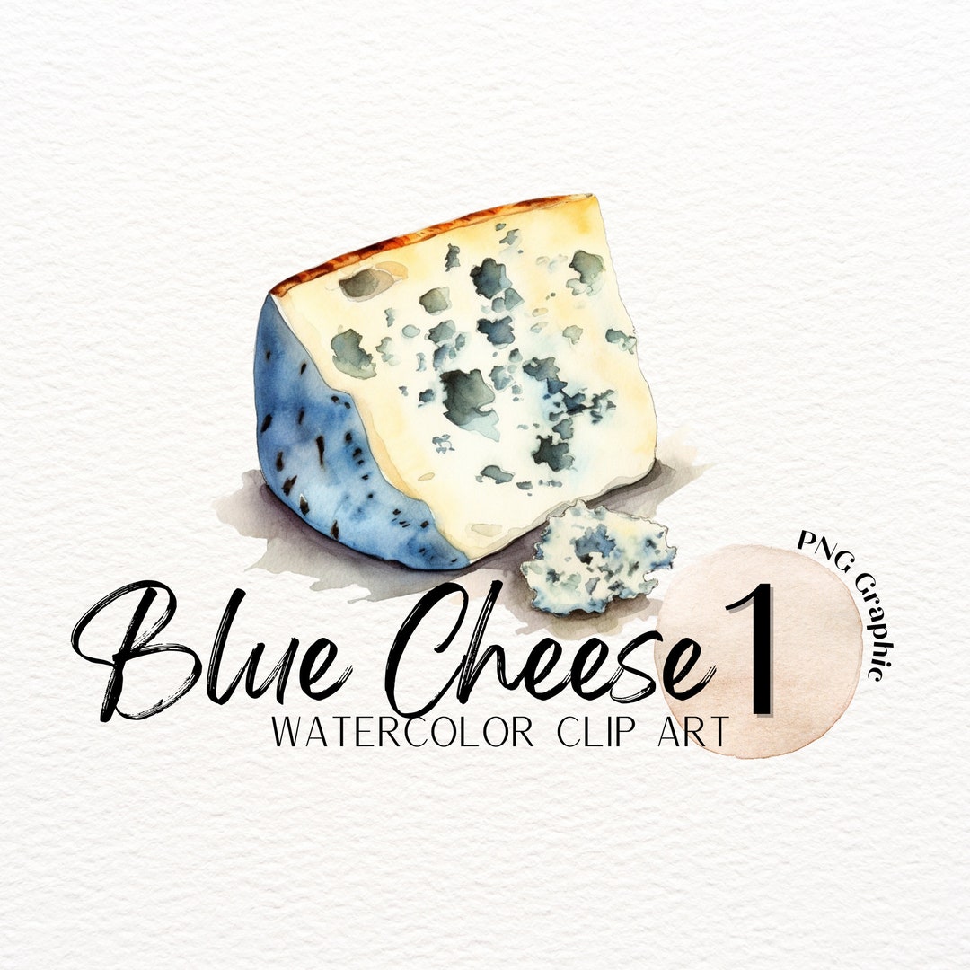 Blue Cheese Watercolor Clip Art | Charcuterie Sublimation PNG | Cheese ...