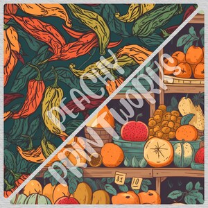 FARMERS MARKET : Printable Pattern, Seamless Design, Background ...