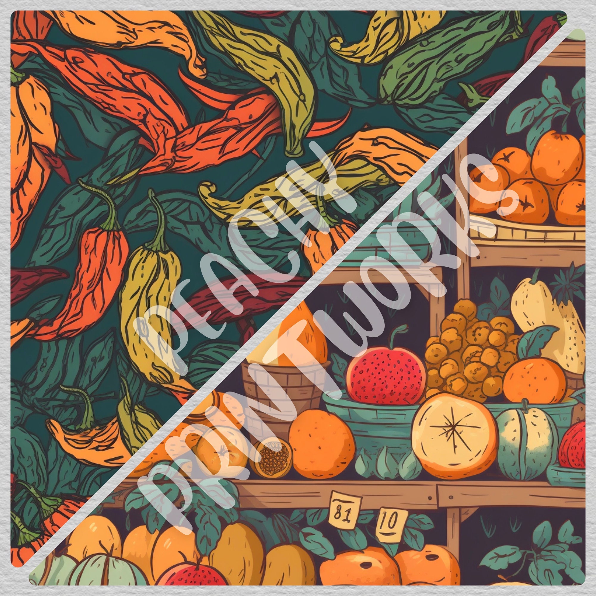 FARMERS MARKET : Printable Pattern Seamless Design - Etsy