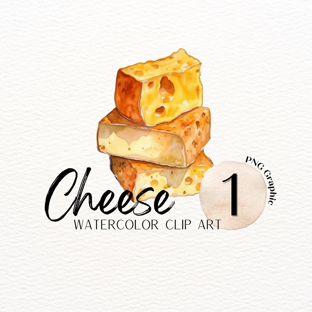 Cheese Watercolor Clipart | Gouda SVG | Cheddar PNG | Stack of Cheese ...