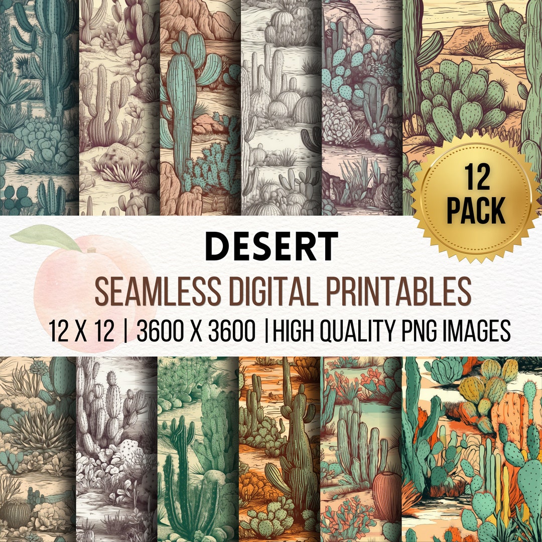 DESERT : Printable Pattern, Seamless Design, Background, Digital Paper ...