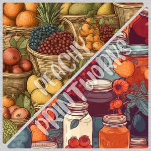 FARMERS MARKET : Printable Pattern, Seamless Design, Background ...