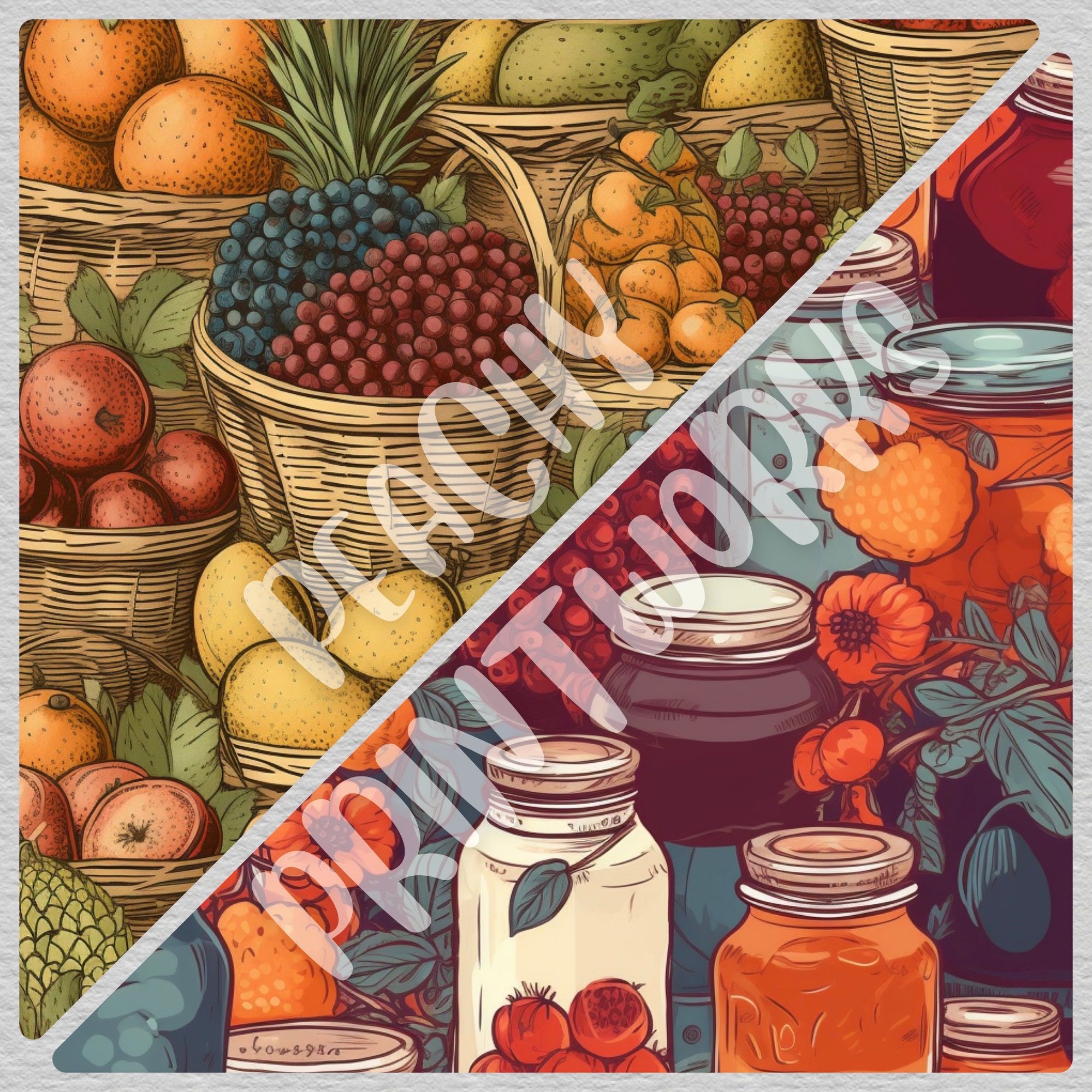 FARMERS MARKET : Printable Pattern Seamless Design - Etsy