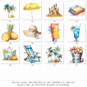 Beach Watercolor Clipart Bundle | Beach Trip Junk Journal | Vacation ...