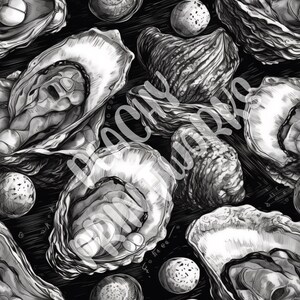 OYSTERS : Printable Pattern, Seamless Design, Background, Digital Paper ...
