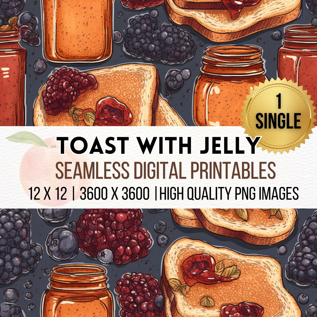 TOAST WITH JELLY : Printable Pattern, Seamless Design, Background ...