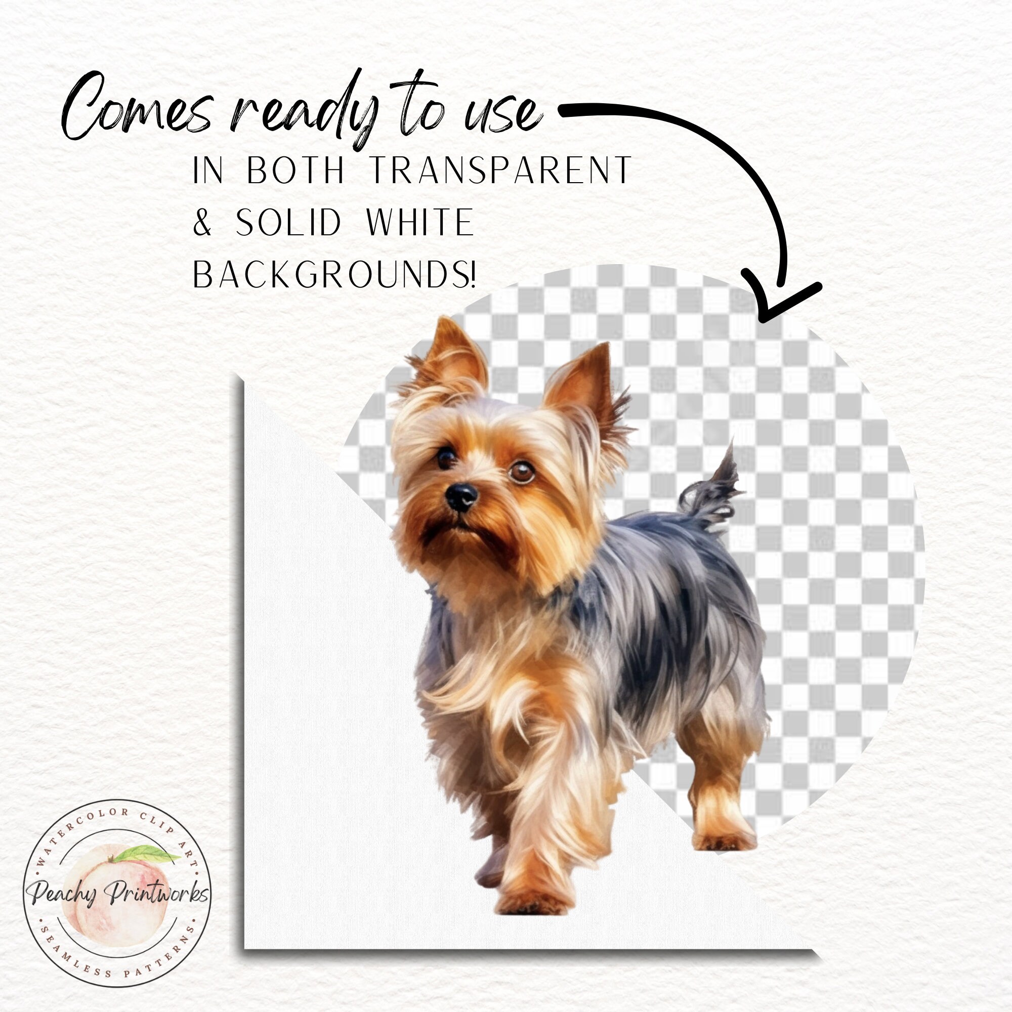 Yorkie Watercolor Clip Art Yorkshire Terrier SVG Puppy PNG - Etsy