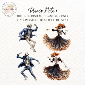 Dancing Skeletons Watercolor Clipart Bundle | Halloween PNG | Dance SVG ...