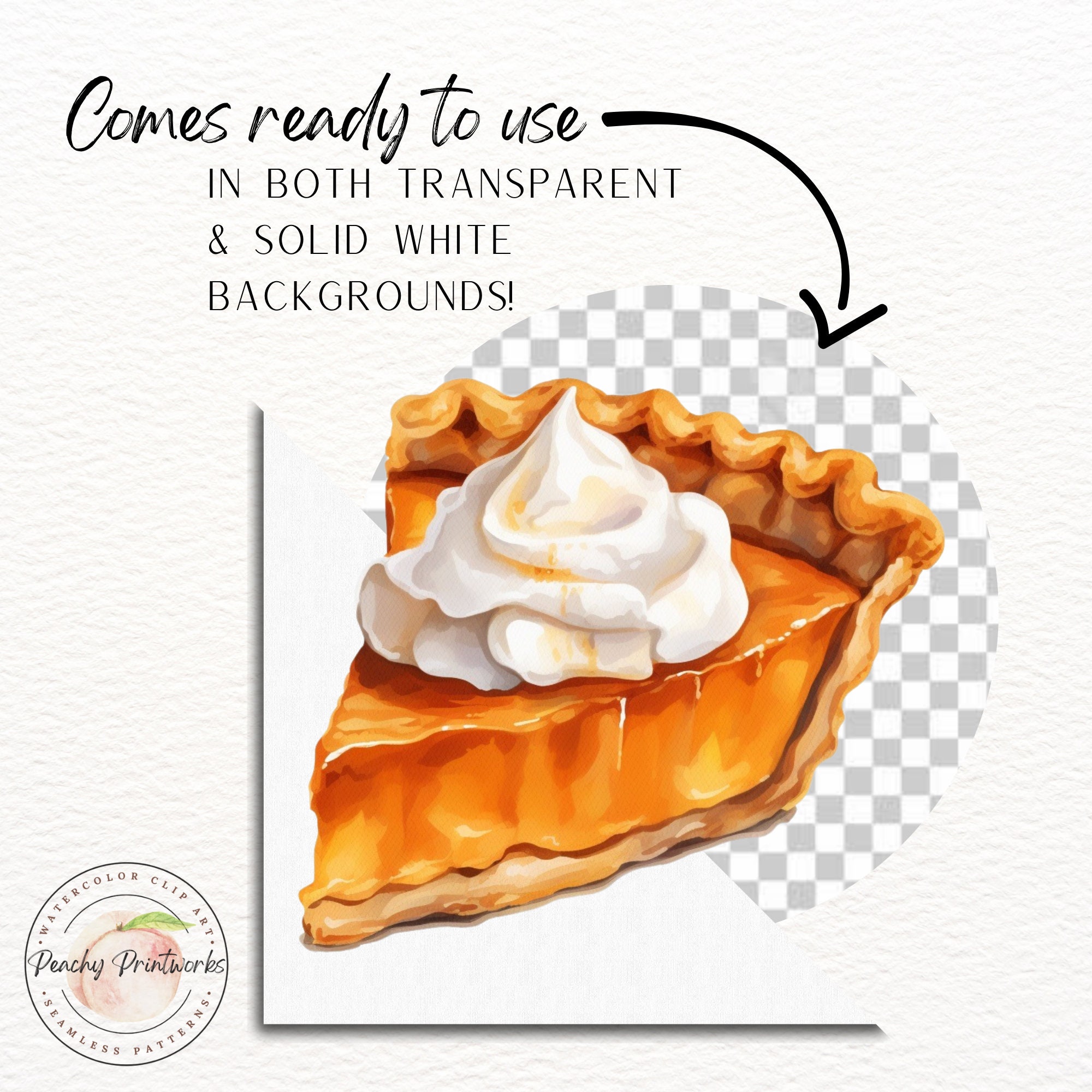 Watercolor Pie Slices Clipart Bundle | Pumpkin Pie Graphic | Dessert ...