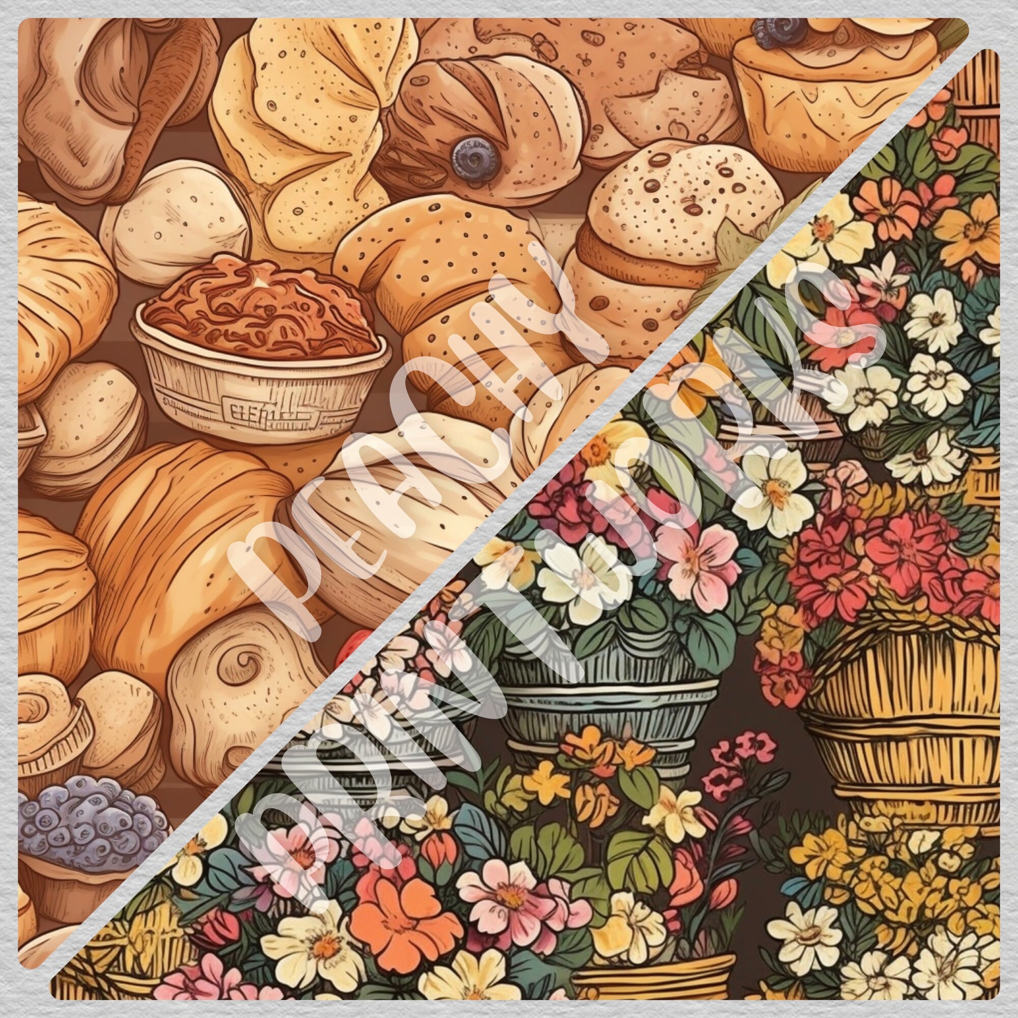 FARMERS MARKET : Printable Pattern, Seamless Design, Background ...