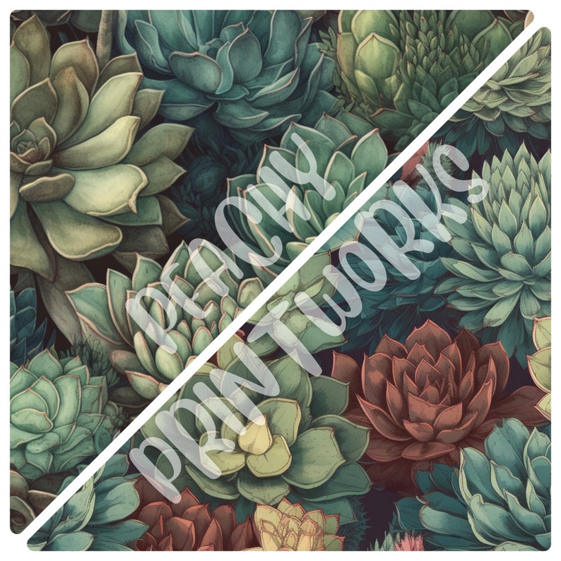 SUCCULENTS : Printable Pattern Seamless Design Background - Etsy
