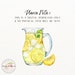 Watercolor Lemonade Clipart Summer Drink Clipart Lemonade - Etsy