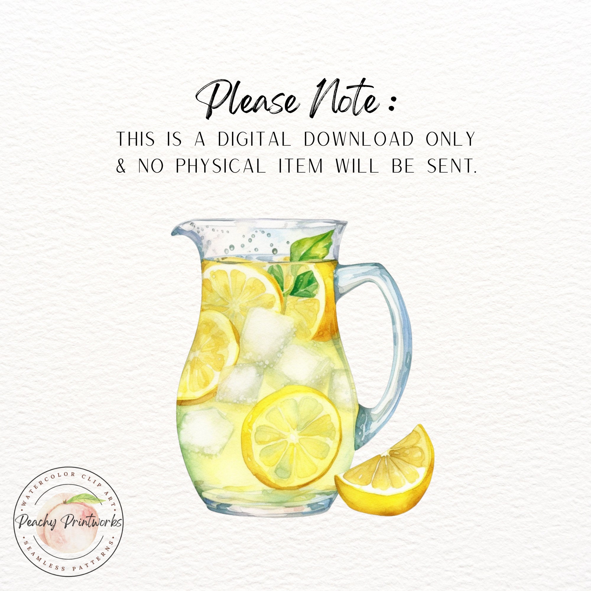 Watercolor Lemonade Clipart Summer Drink Clipart Lemonade - Etsy