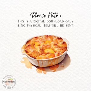 Cobbler Watercolor Clipart | Peach Cobbler SVG | Summer Food PNG ...