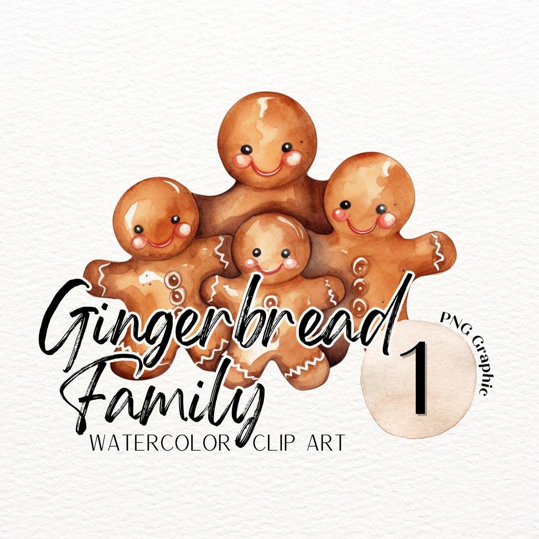 Gingerbread Family Watercolor Clipart | Christmas Cookies Graphic ...