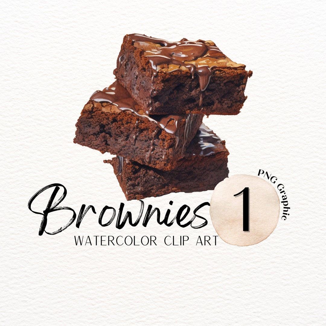Brownies Watercolor Clipart | Baked Good SVG | Bakery PNG | Bake Sale ...