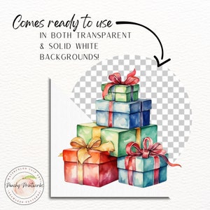 Piles of Gifts Watercolor Clipart Bundle | Presents PNG Graphic ...