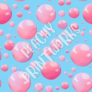 PINK BUBBLE GUM : Printable Pattern, Seamless Design, Background ...