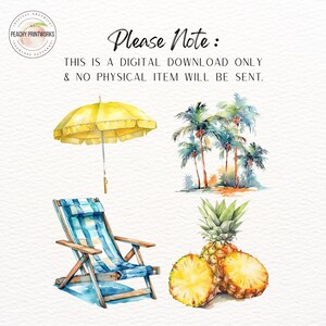 Beach Watercolor Clipart Bundle | Beach Trip Junk Journal | Vacation ...