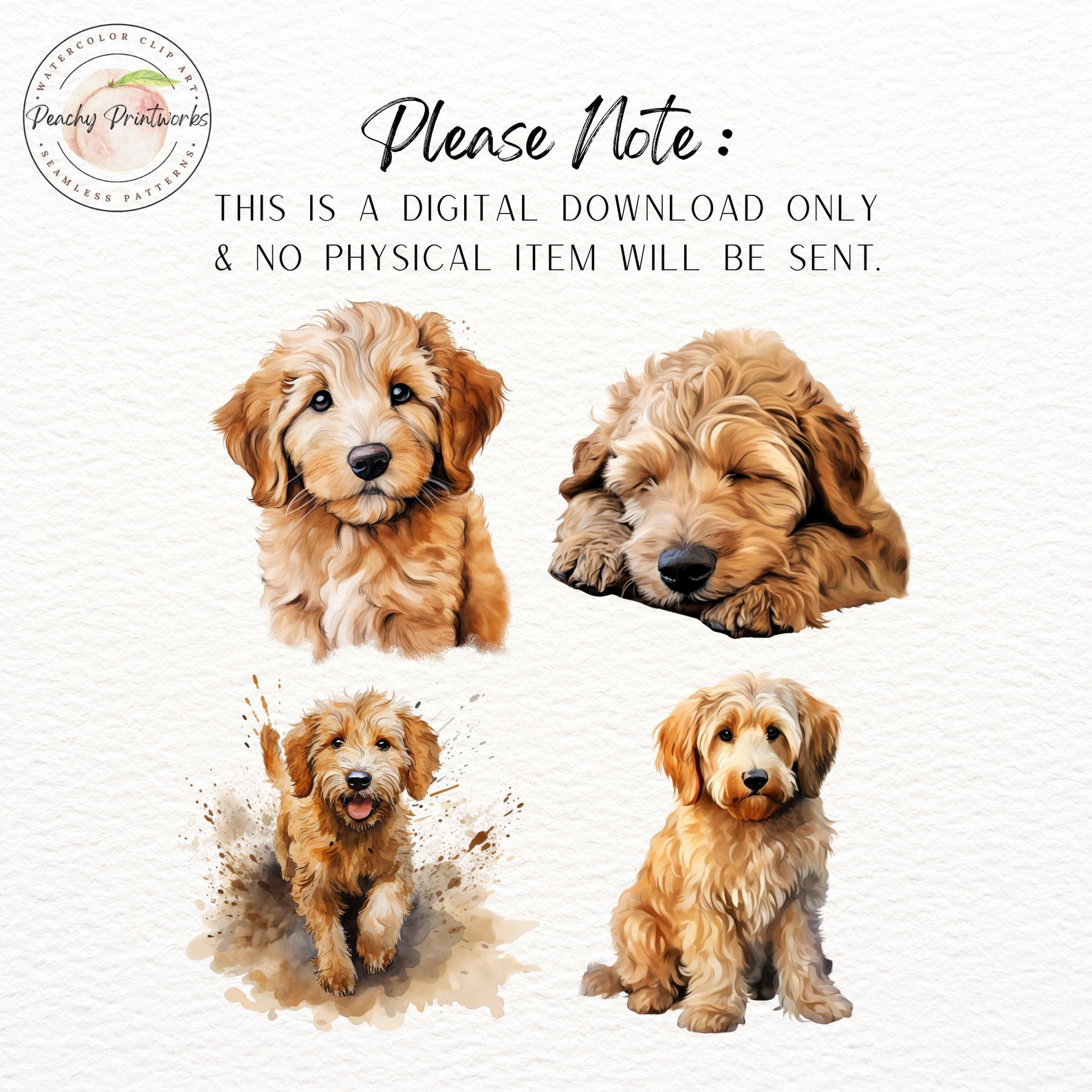 Goldendoodle Watercolor Clip Art Dog SVG Puppy PNG Dog - Etsy