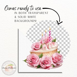 Birthday Cake Watercolor Clipart Bundle | Floral Layer Cake PNG ...