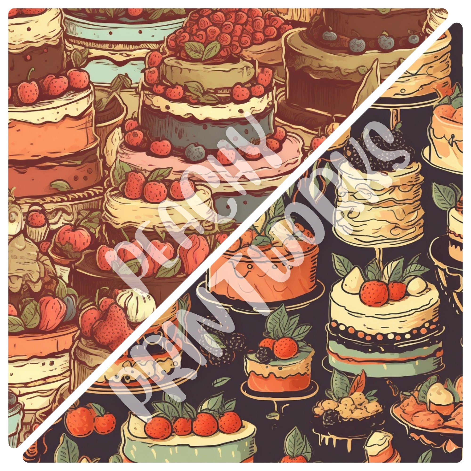 CAKES : Printable Pattern Seamless Design Background - Etsy