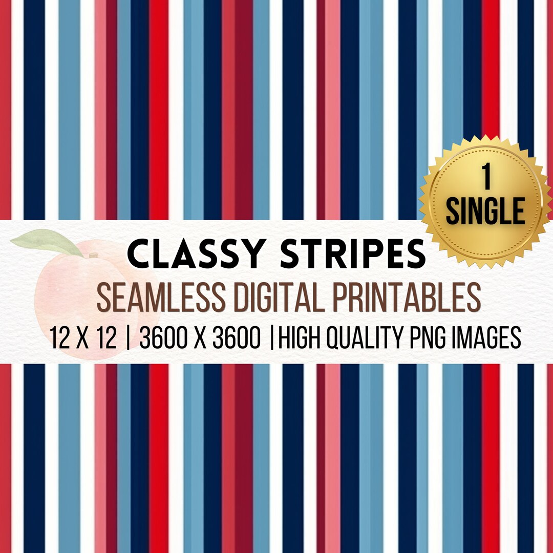 CLASSY STRIPES: Printable Pattern, Seamless Design, Background, Digital ...