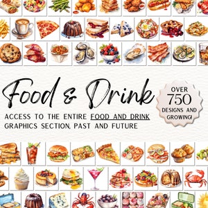 Food & Drink Mega Clipart Bundle | Unlimited Access for Commercial Use ...