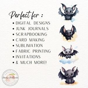 Bat Watercolor Clipart Bundle | Cute Bat PNG | Not Scary Halloween SVG ...