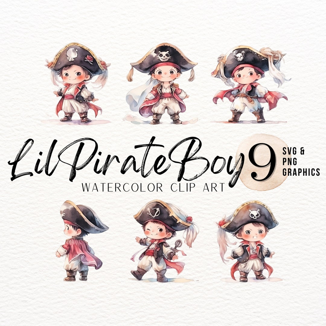Pirate Boy Clipart Bundle | Fantasy SVG | Sea Adventure Graphics ...