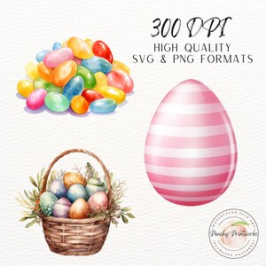 Easter Watercolor Clipart Bundle | Easter Bunny PNG | Easter Candy ...