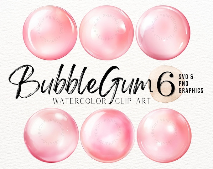 Bubble Gum Watercolor Clipart | Candy SVG | Sweets PNG | Halloween ...