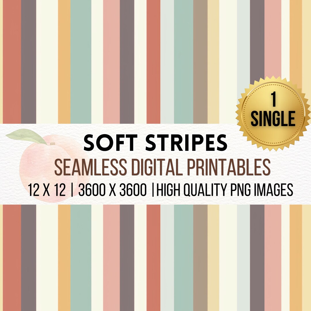 SOFT STRIPES : Printable Pattern, Seamless Design, Background, Digital ...