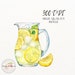 Watercolor Lemonade Clipart Summer Drink Clipart Lemonade - Etsy