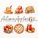Fall Apple Watercolor Clipart Bundle Autumn PNG Apple Pie SVG Food ...