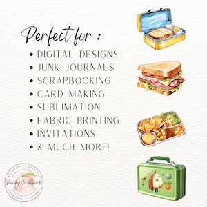 School Lunch Watercolor Clipart Bundle | Lunchbox PNG | Burrito Lunch ...