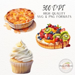 Bake Sale Clipart Bundle | Watercolor Bakery SVG | Cakes Clipart ...