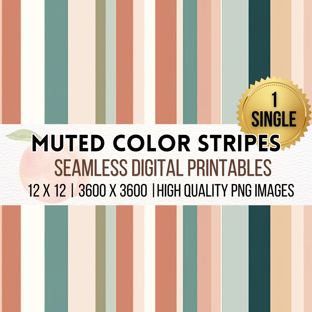 MUTED COLOR STRIPES : Printable Pattern, Seamless Design, Background ...