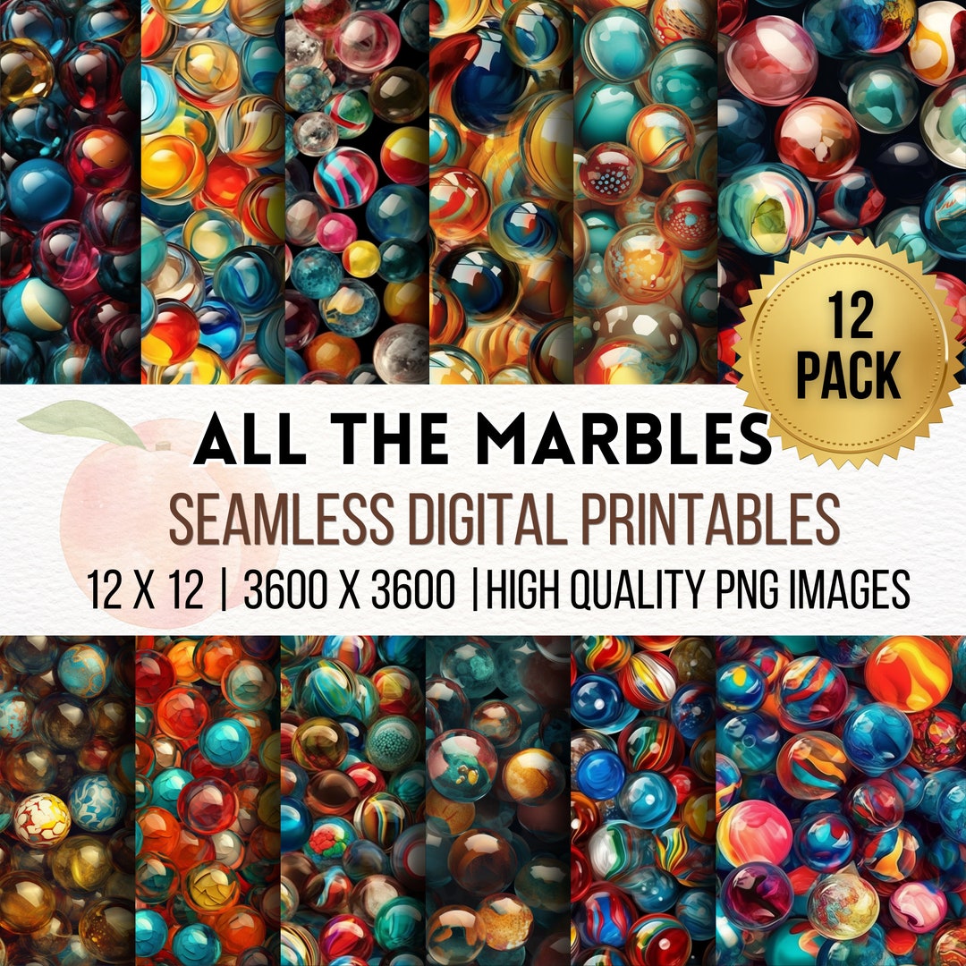 Glass Marble Seamless Pattern Bundle | Marble Digital Paper | PNG ...