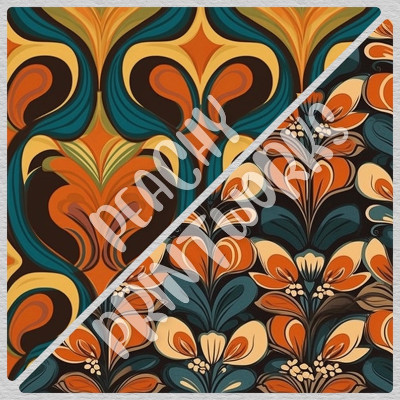 GROOVY WALLPAPER : Printable Pattern Seamless Design - Etsy