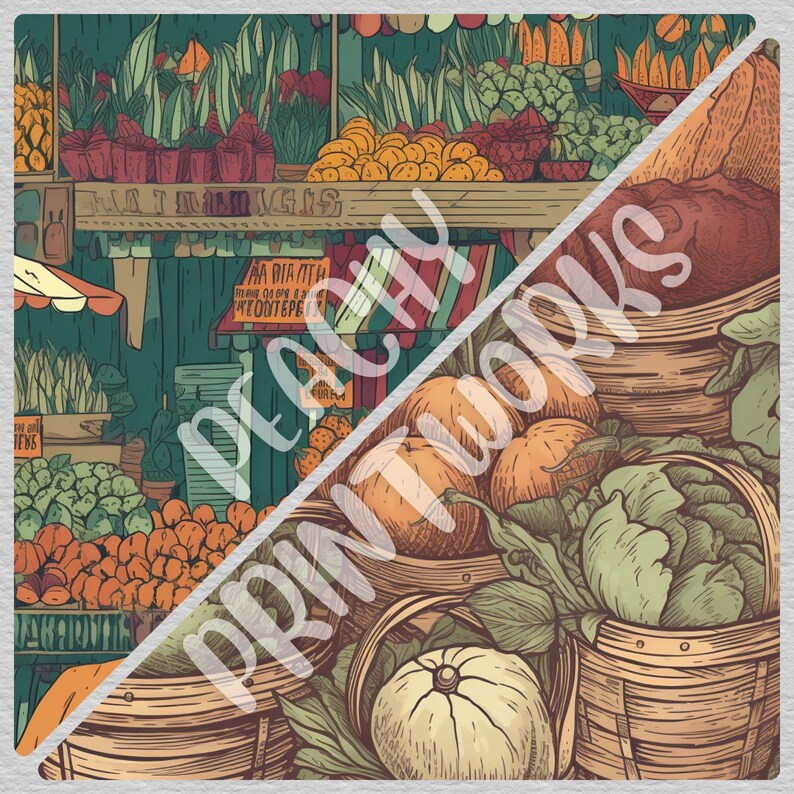 FARMERS MARKET : Printable Pattern Seamless Design - Etsy