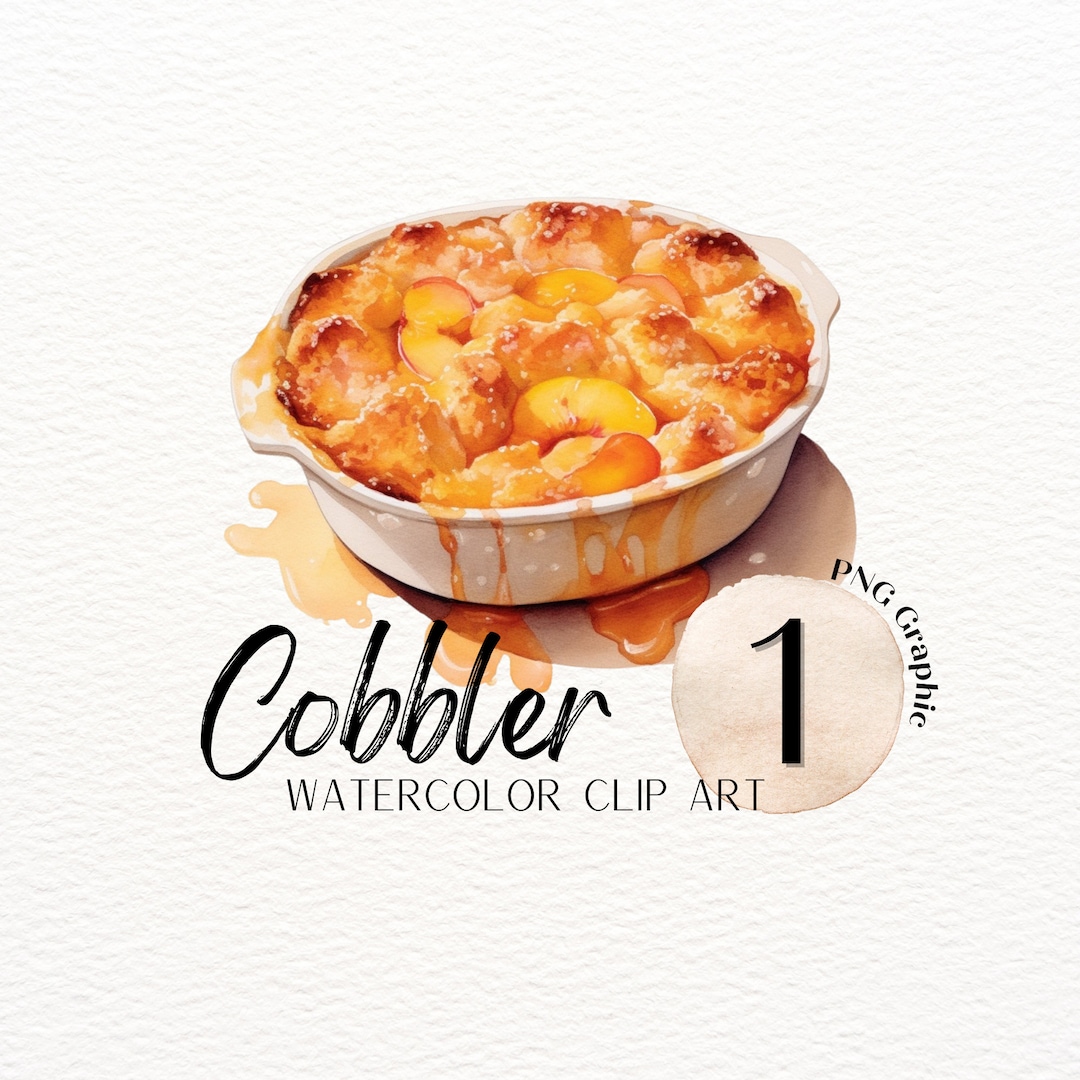 Cobbler Watercolor Clipart | Peach Cobbler SVG | Summer Food PNG ...