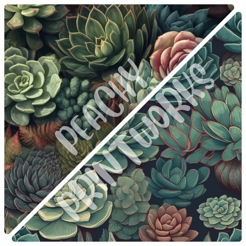 SUCCULENTS : Printable Pattern Seamless Design Background - Etsy
