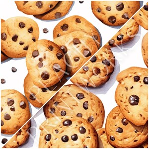 Chocolate Chip Cookies Printable Pattern, Seamless Design, Background ...
