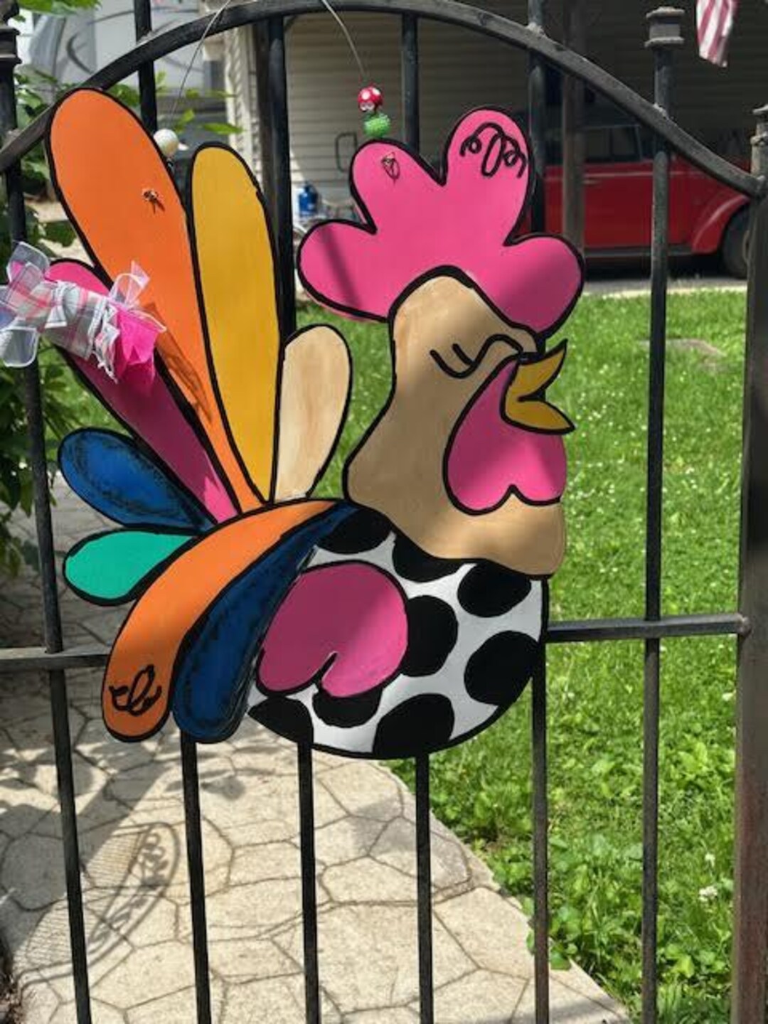 Summer Chicken, Door Hanger, Door Decor, Summer Door Hanger, Whimsical ...
