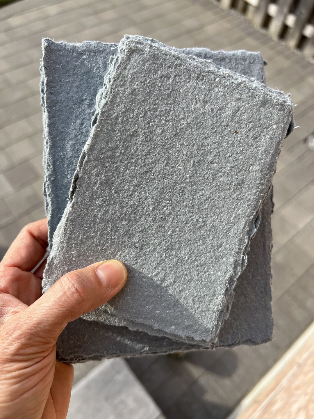 A7, 7 X 5, Grey Card, Concrete Grey Card, Deckled Edge Paper, Grey ...