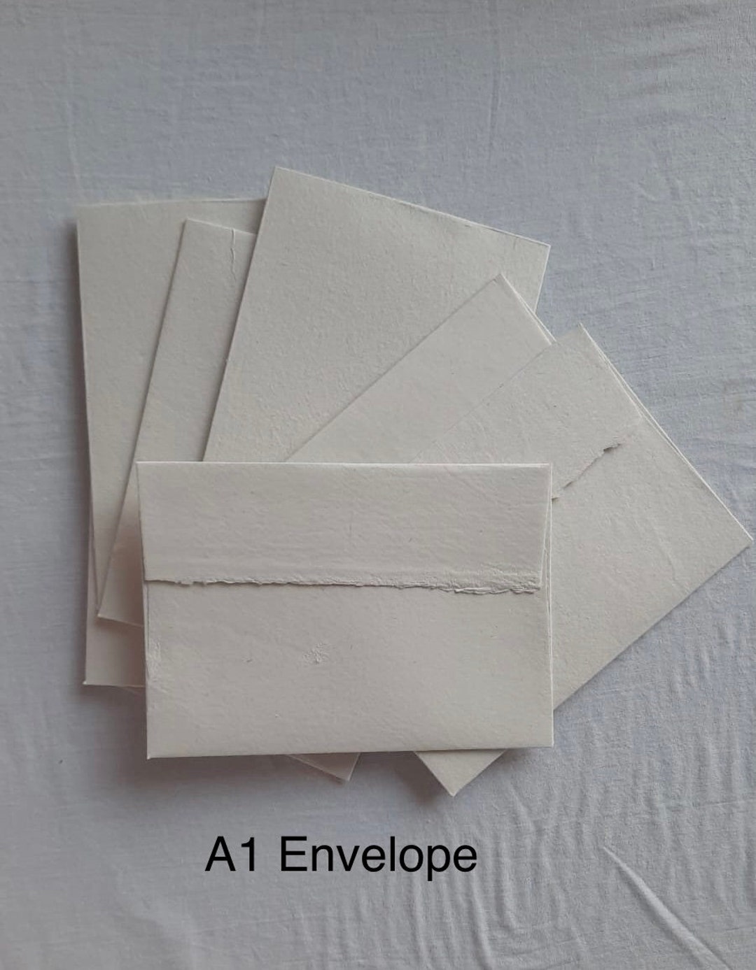 A1 Handmade Deckle Edge Paper Card & Envelope Set: Off-white Recycled ...