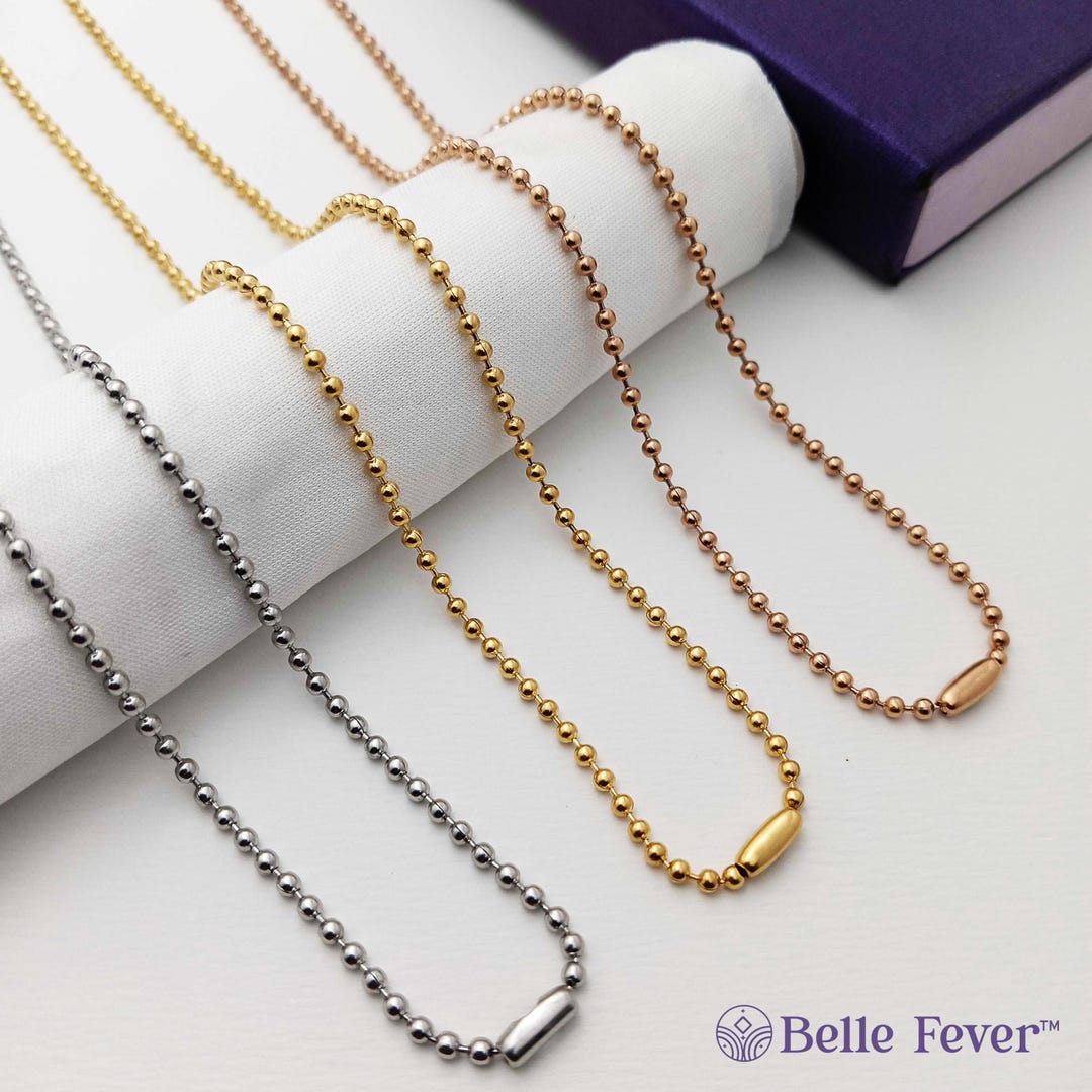 Collar de Bolas, Disponible en Oro, Plata u Oro Rosa, Joyería ...